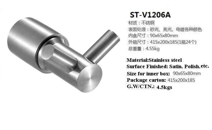 Stainless steel double robe hook V1206A with small base - Everstrong